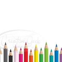 Watercolor Yellow School Pencils Digital Paper - Back to School Pencil ...