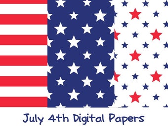July 4th Digital Paper Instant Download Independence Day | Etsy