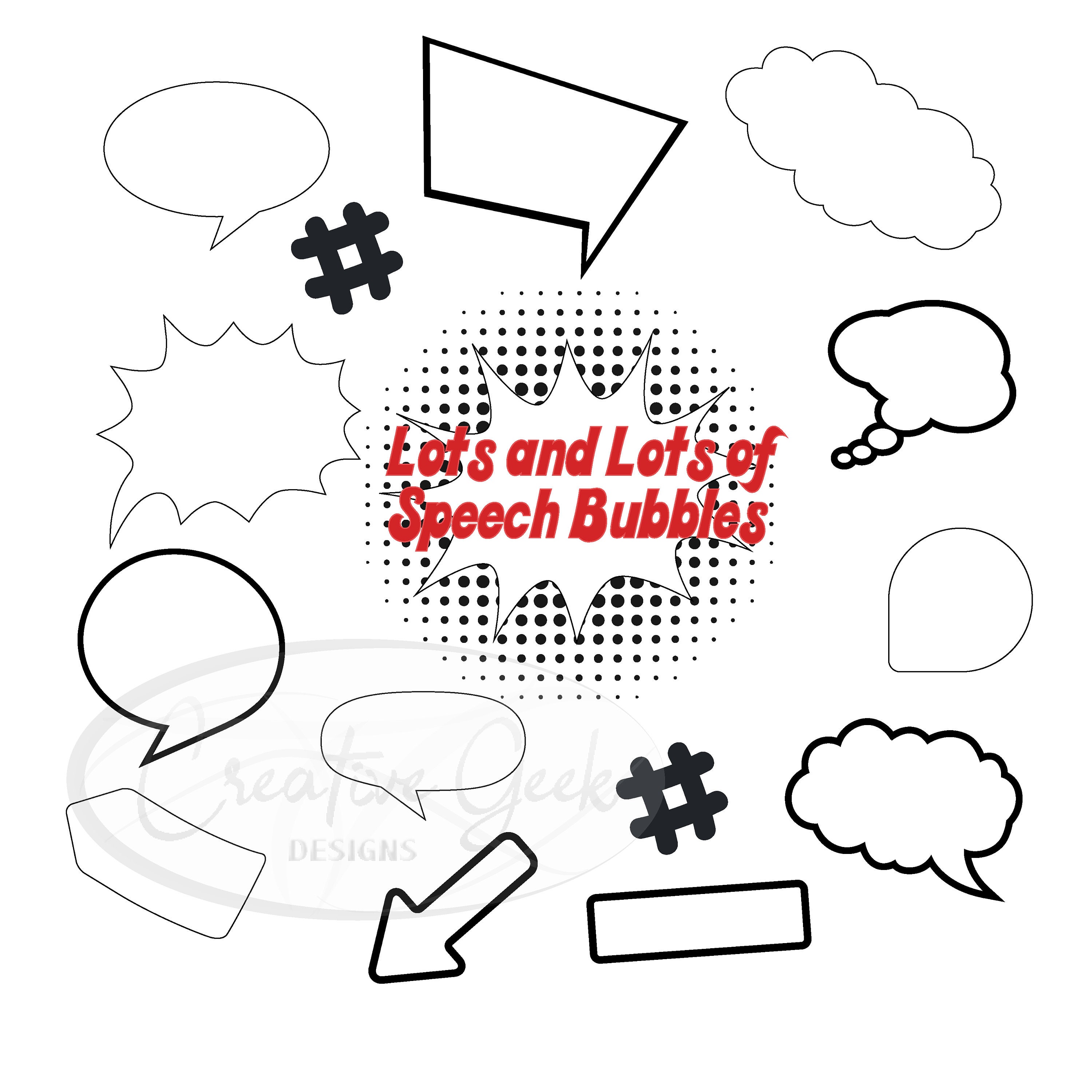 Speech Bubbles SVG Digital Download SVG Bundle Instant - Etsy