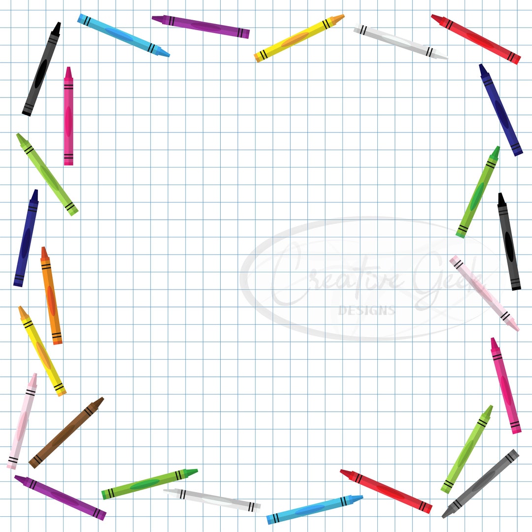 Crayon Digital Paper PNG Instant Download - School Paper Digital ...