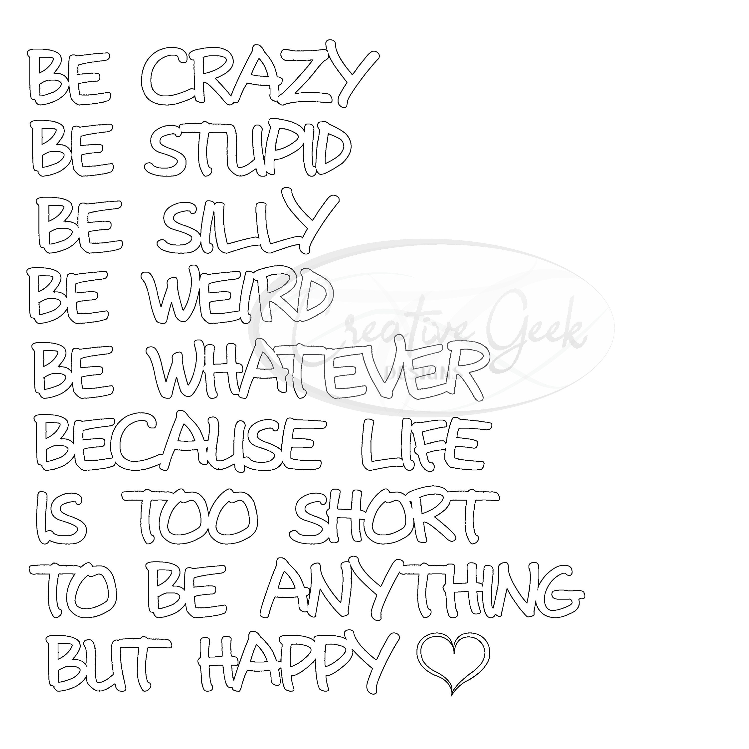 Be Silly Word Art SVG Digital Download Background SVG | Etsy