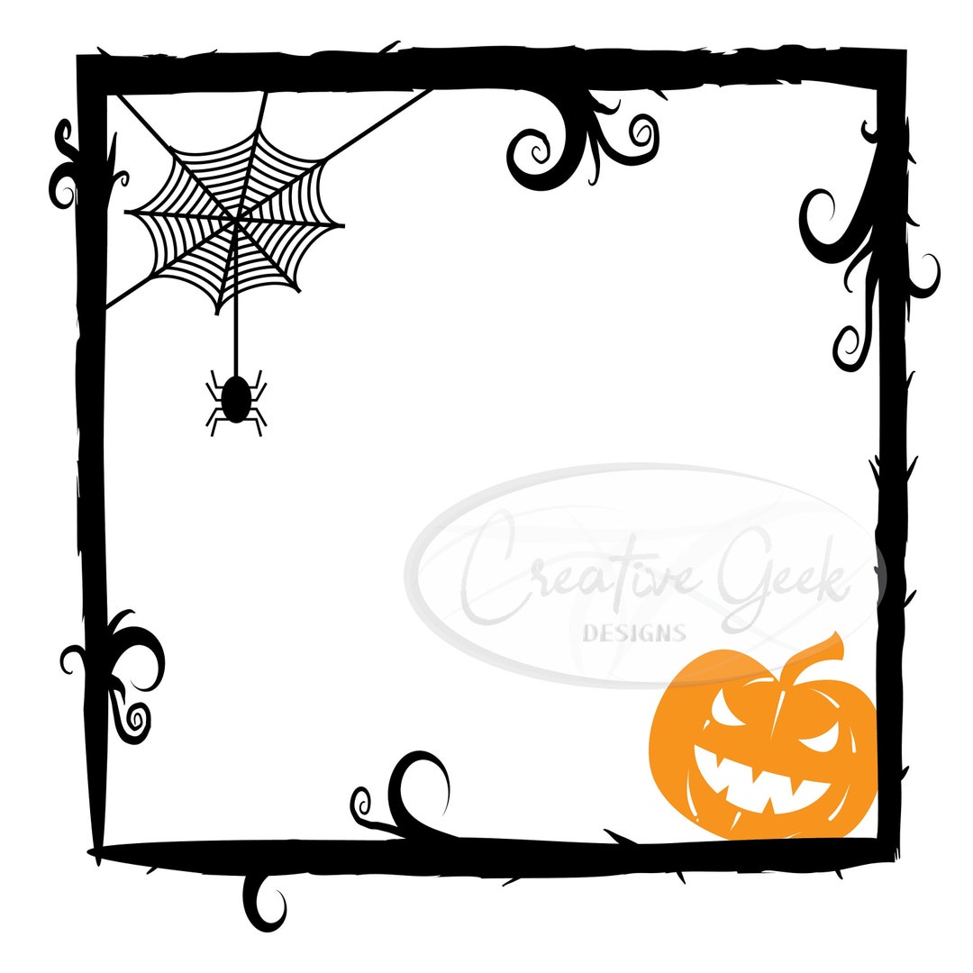 Halloween Frame SVG Digital Download - Spider Pumpkin Halloween SVG ...