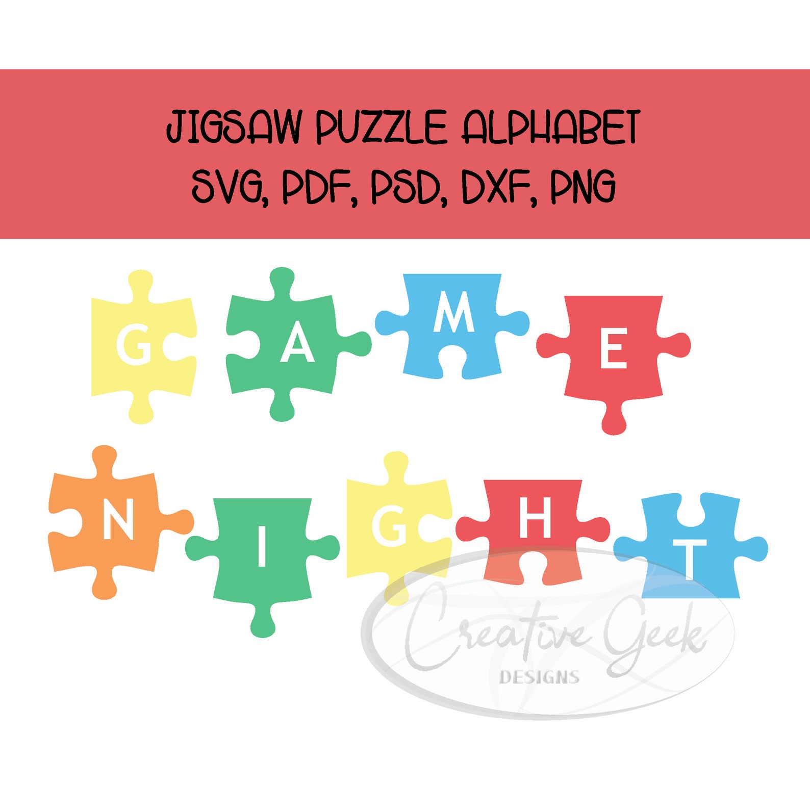 Puzzle Alphabet SVG Digital Download Fun Alphabet SVG Fonts Instant ...