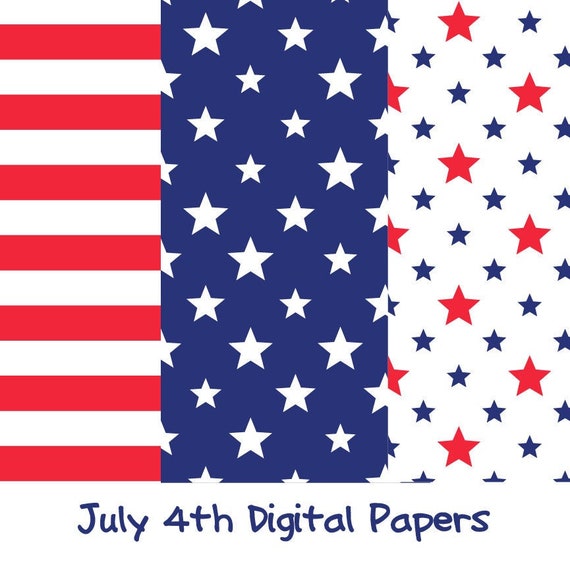 July 4th Digital Paper Instant Download Independence Day | Etsy
