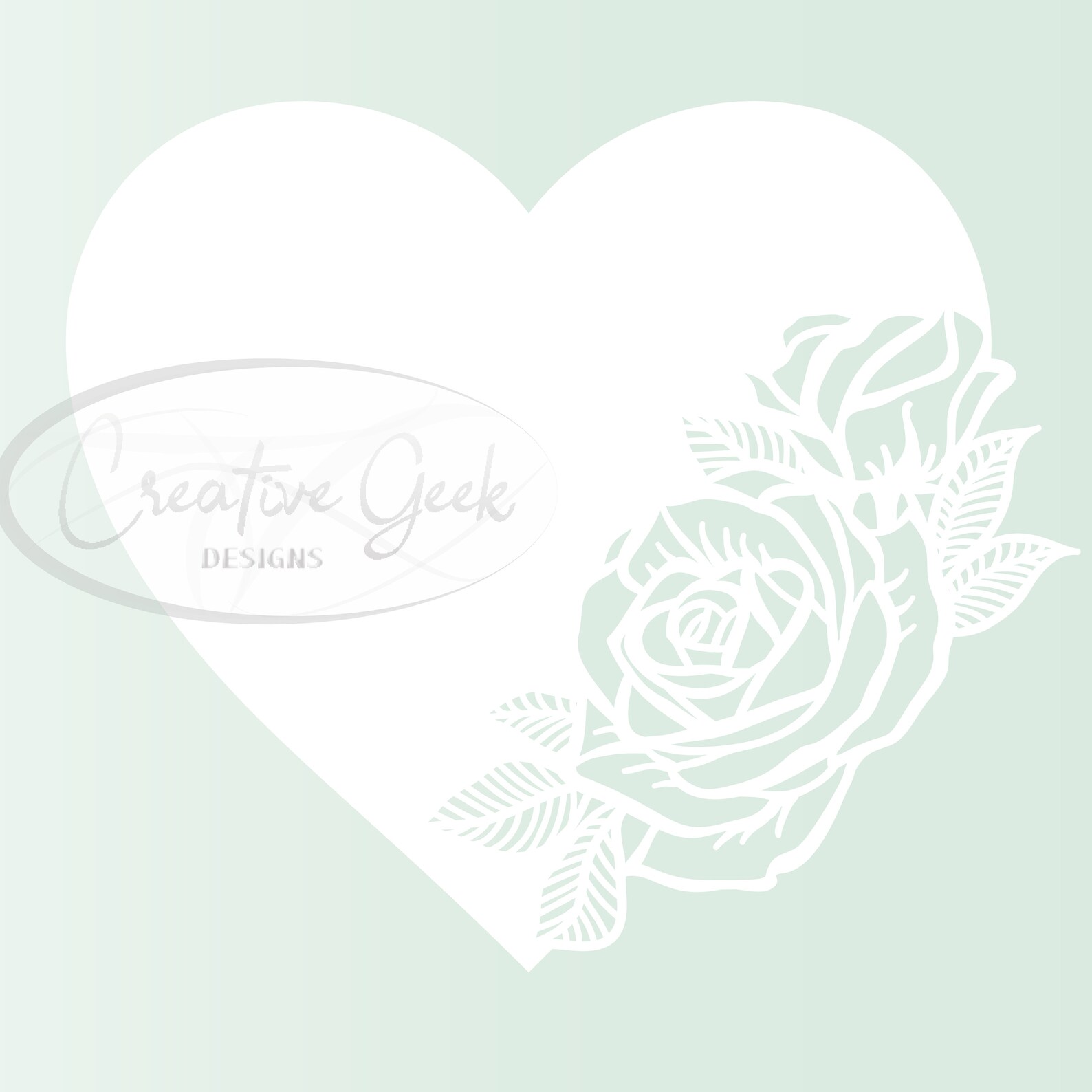 Floral Heart SVG Digital Download Heart Rose SVG Instant - Etsy