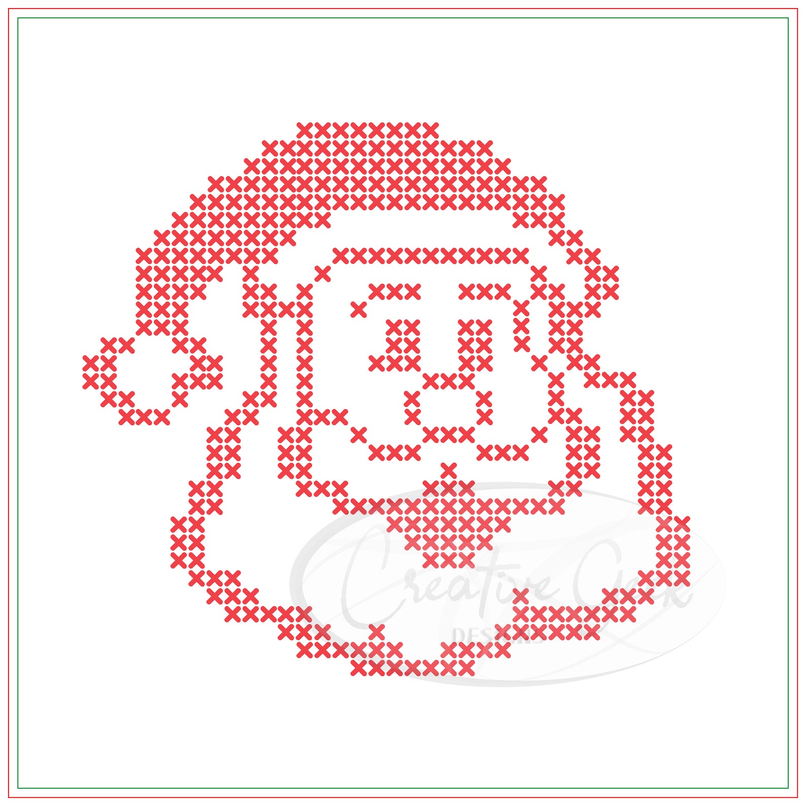Santa Cross Stitch SVG Digital Download - Christmas Stitch SVG Instant ...