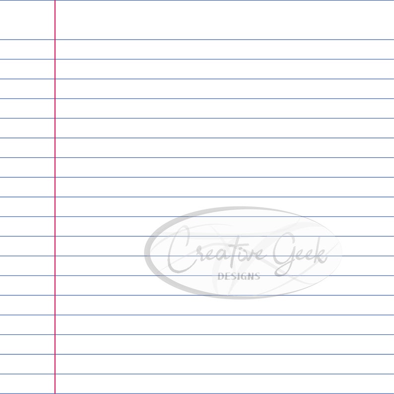 Notebook Lined Digital Paper - School Paper Instant Download - Teacher ...