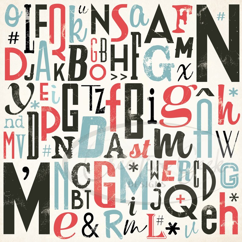 Vintage Alphabet Digital Paper PNG - Distressed Alphabet Paper Instant ...