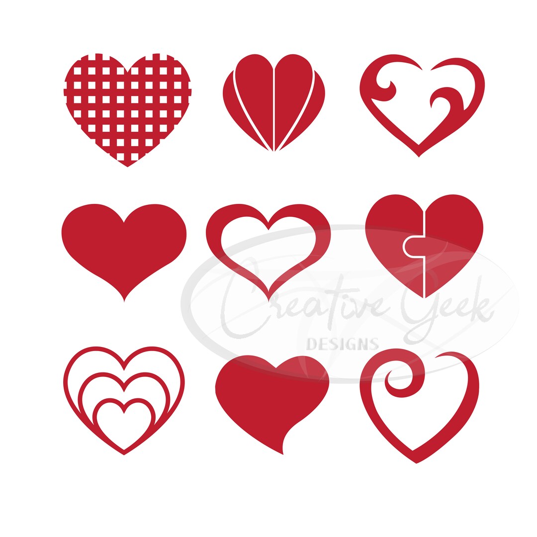 Heart Bundle SVG Digital Download - Hearts Background SVG Instant ...