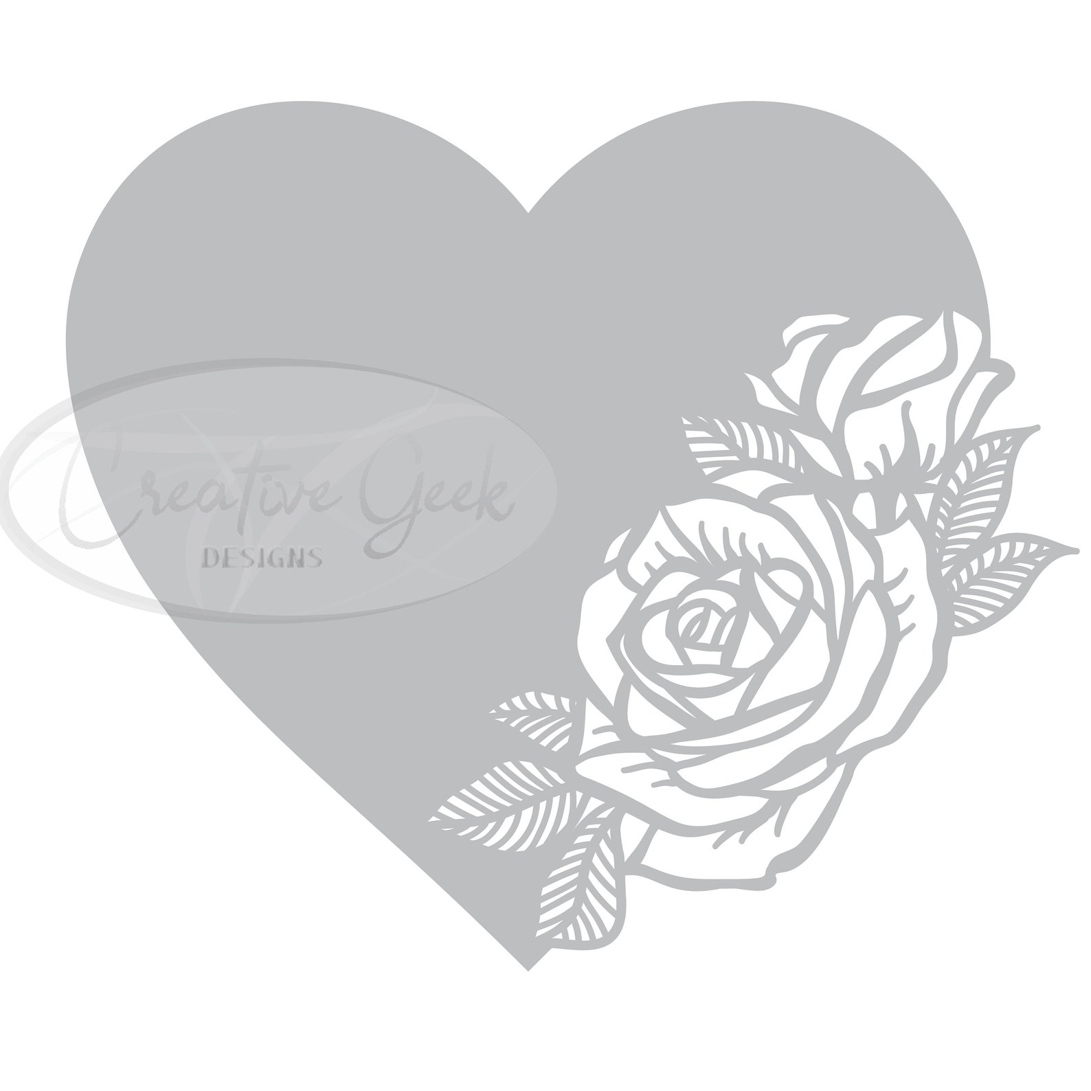Floral Heart SVG Digital Download Heart Rose SVG Instant - Etsy