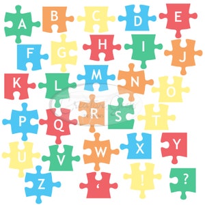 Puzzle Alphabet SVG Digital Download - Fun Alphabet SVG Fonts Instant ...