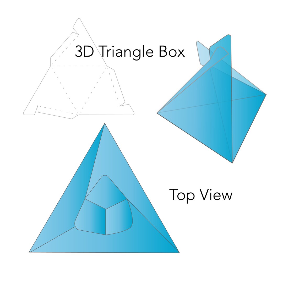 3D Triangle Box SVG Digital Download - Gift Box SVG Instant Download ...