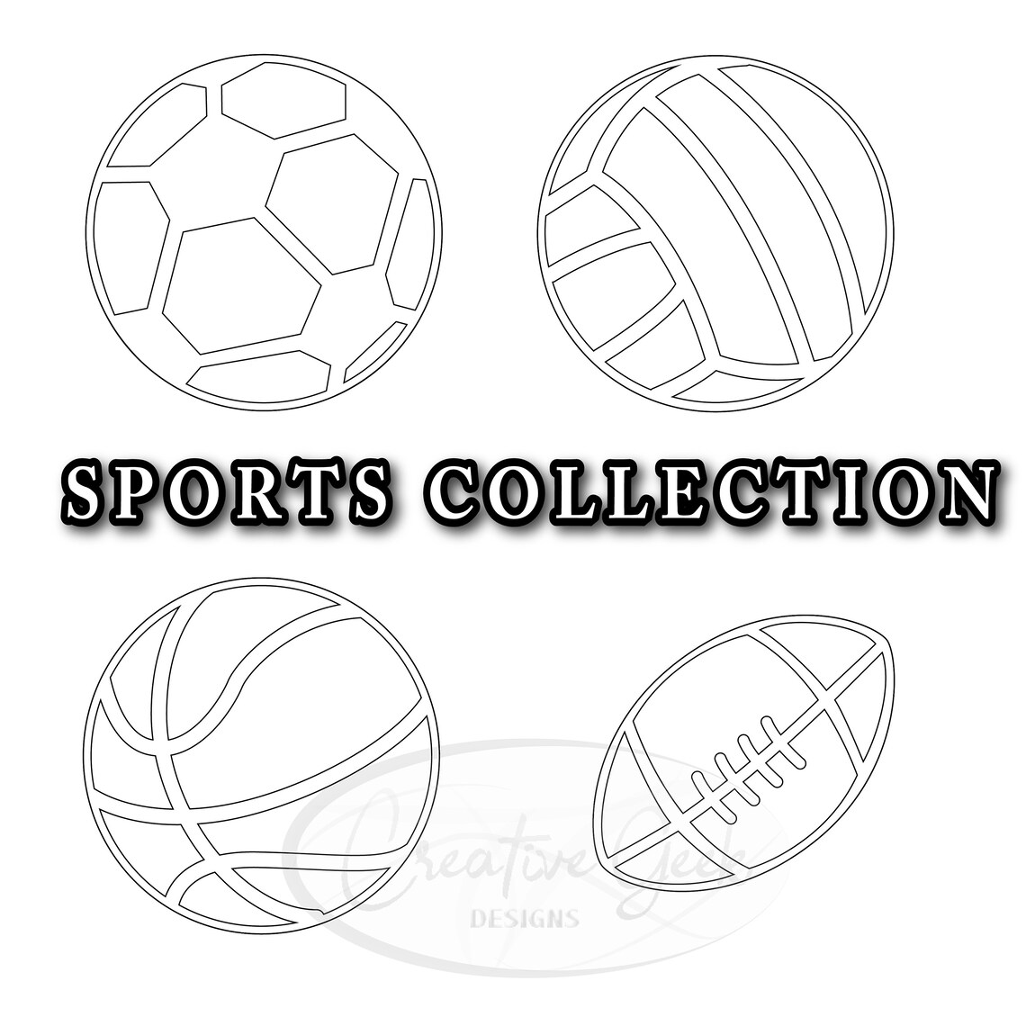 Sports Balls SVG Bundle Digital Download - Sports SVG Instant Download ...