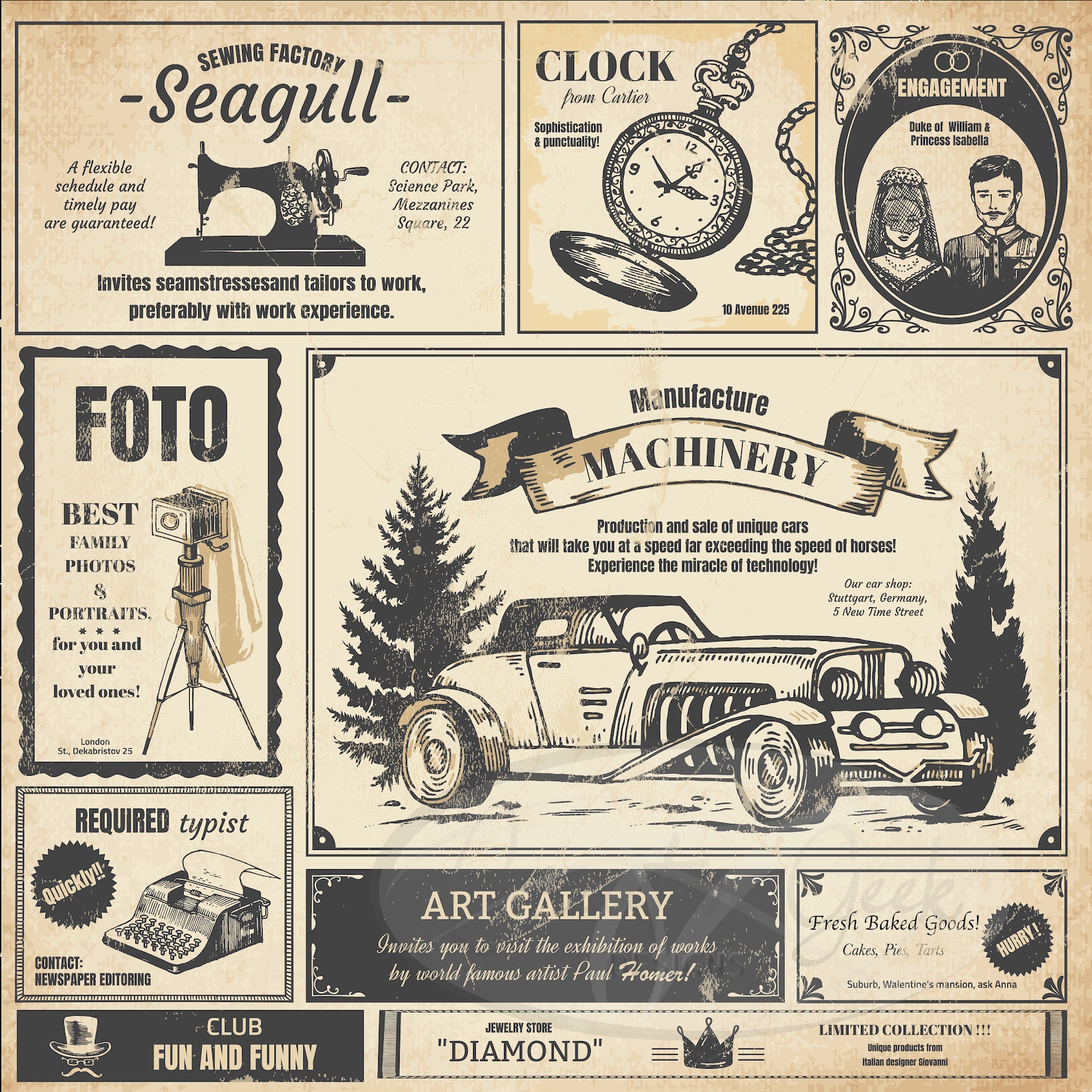 Vintage Newsprint PNG Digital Paper Instant Download - Vintage ...