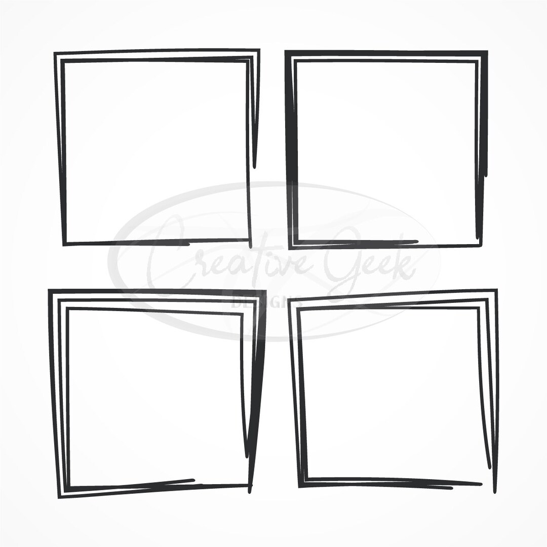 Scribbled Squares SVG Digital Download - Frame SVG Instant Download ...