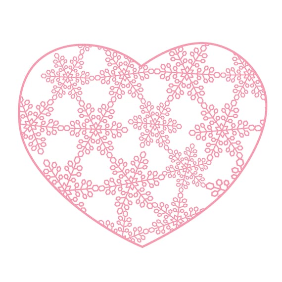 Lacey Heart SVG Digital Download Snowflake SVG Heart Instant - Etsy