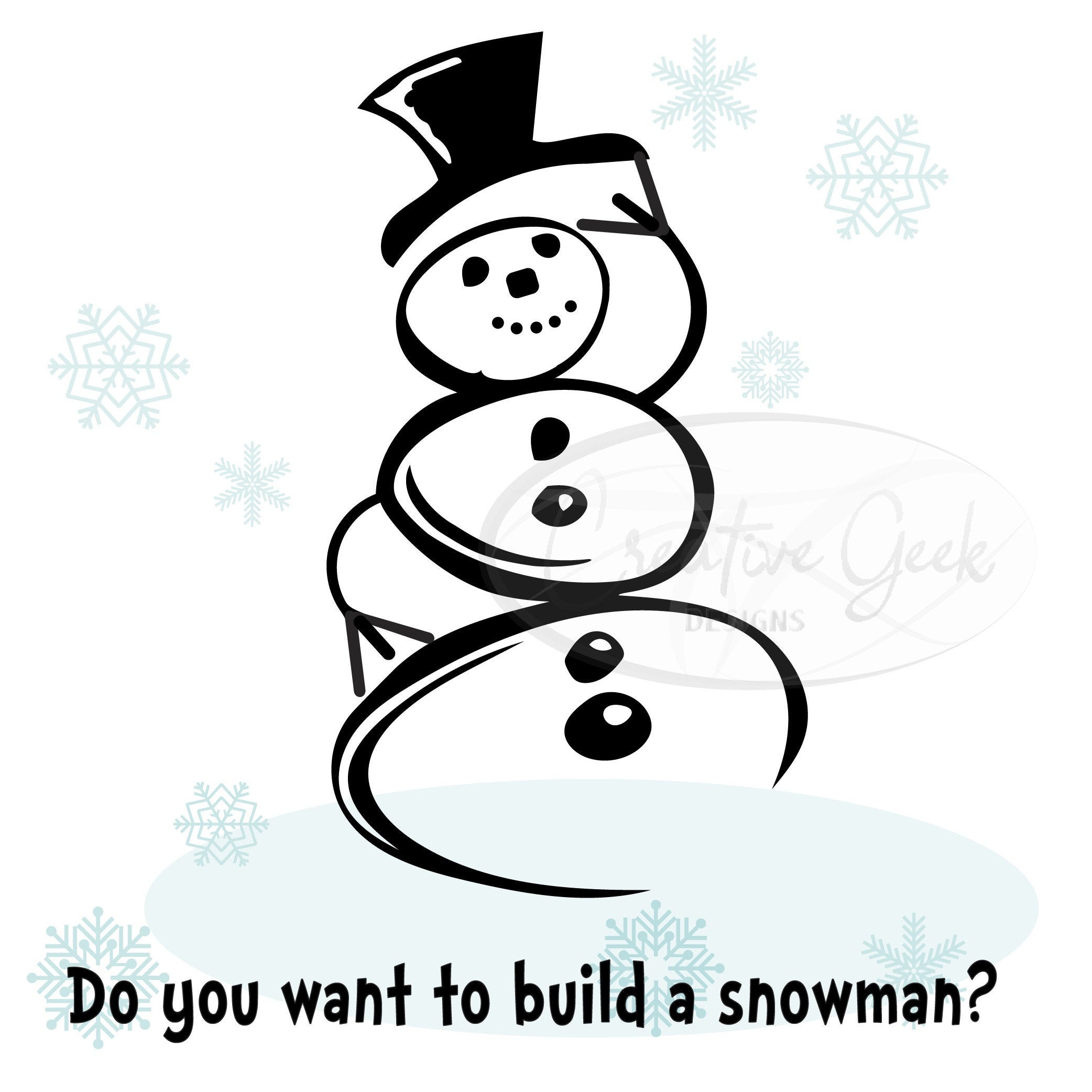 Building A Snowman Clipart Black And White