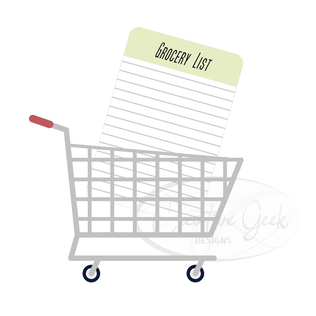 Grocery Cart SVG Digital Download - Grocery List SVG Instant Download ...