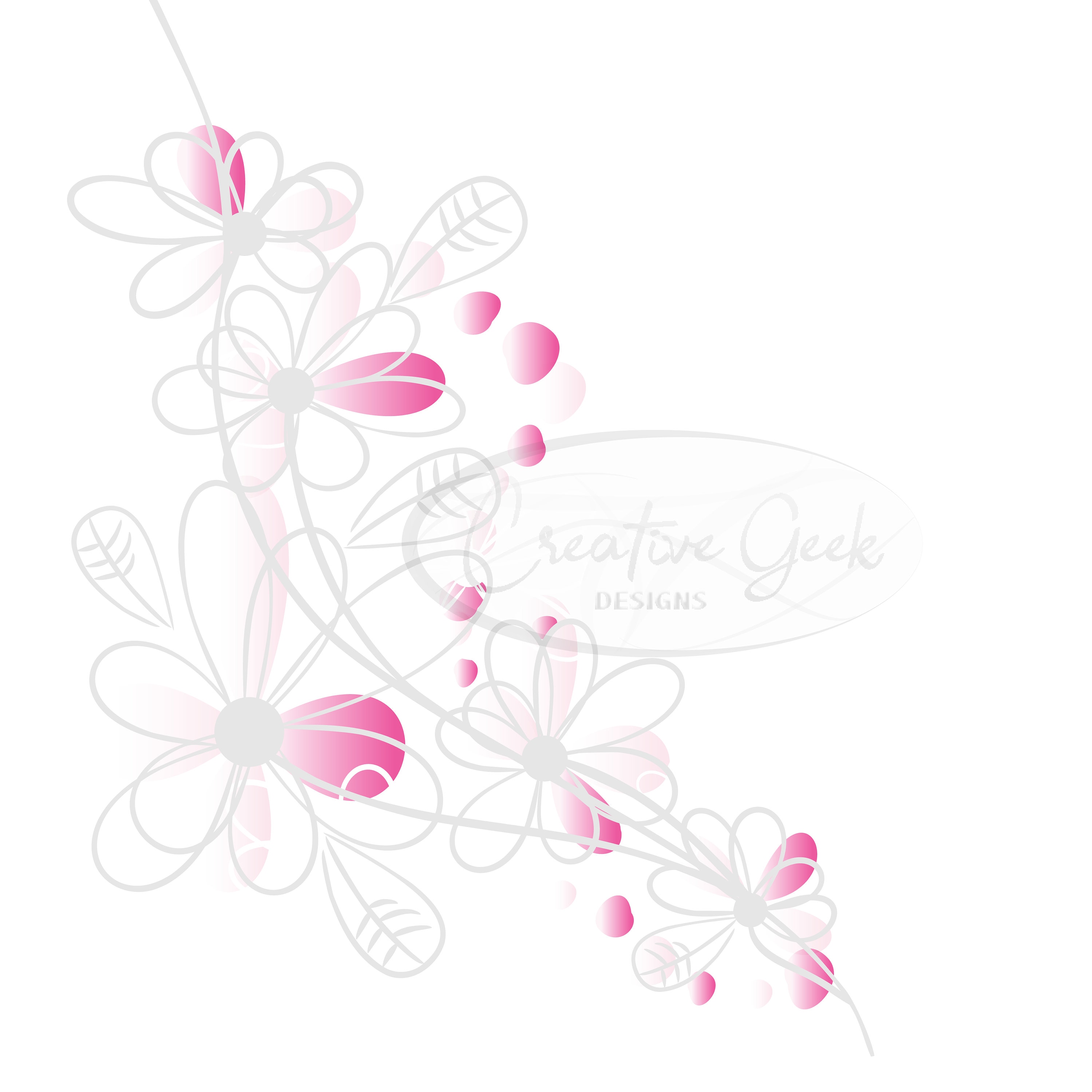 Modern Floral Background SVG Digital Download Flower - Etsy