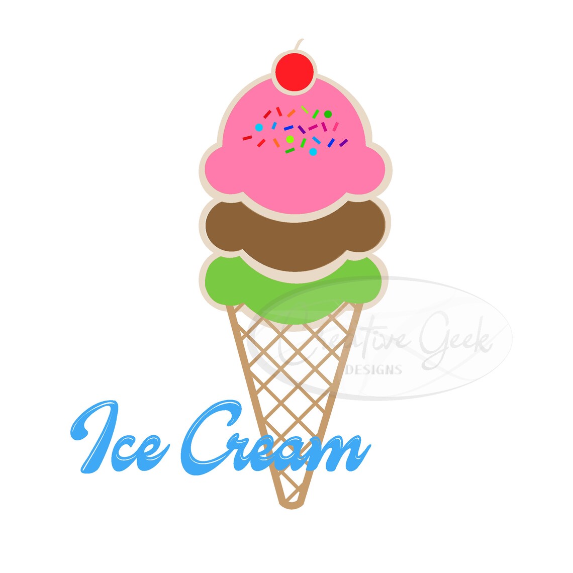 Ice Cream SVG Digital Download Summer SVG Ice Cream Cone | Etsy