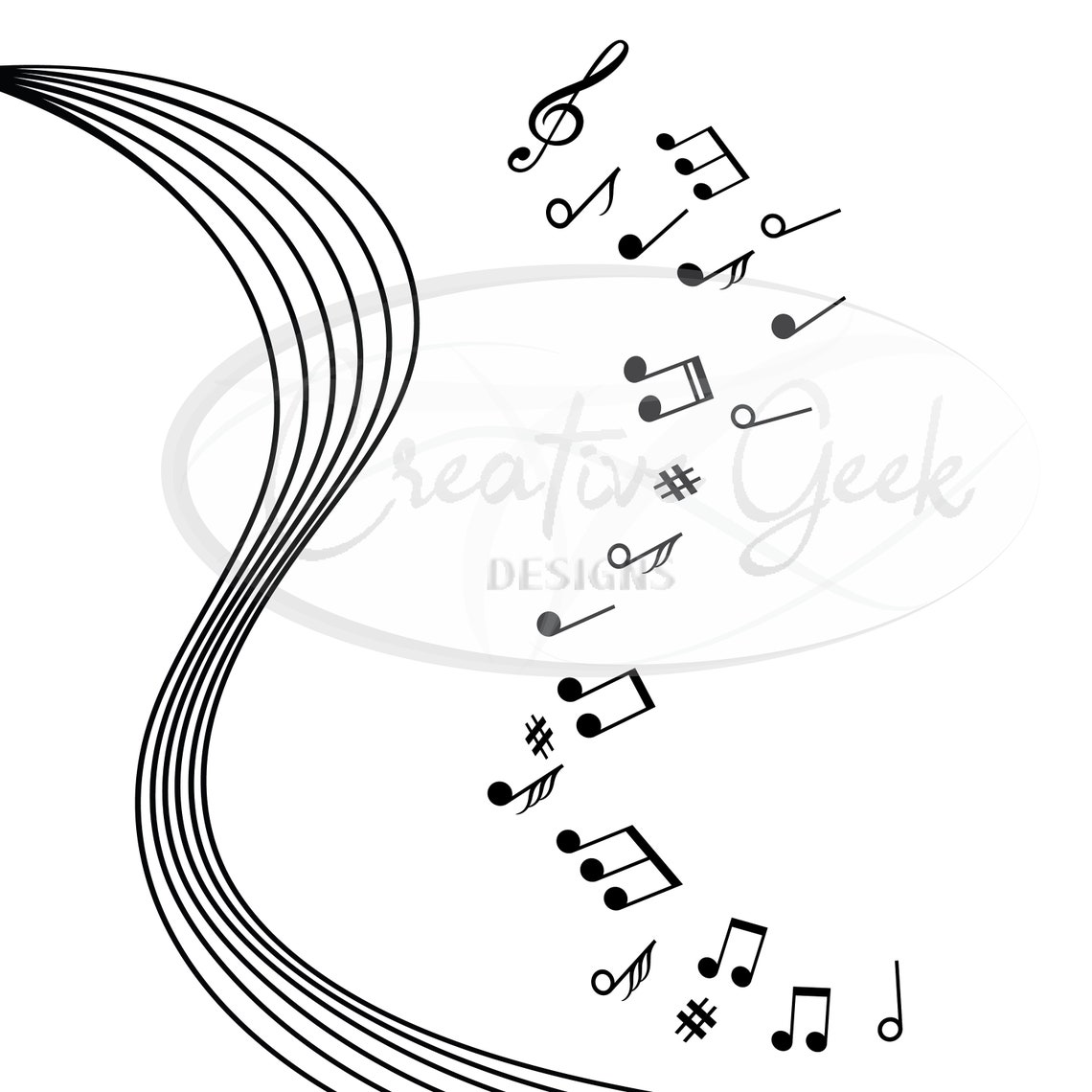 Music Border SVG Digital Download Music Notes SVG Instant | Etsy