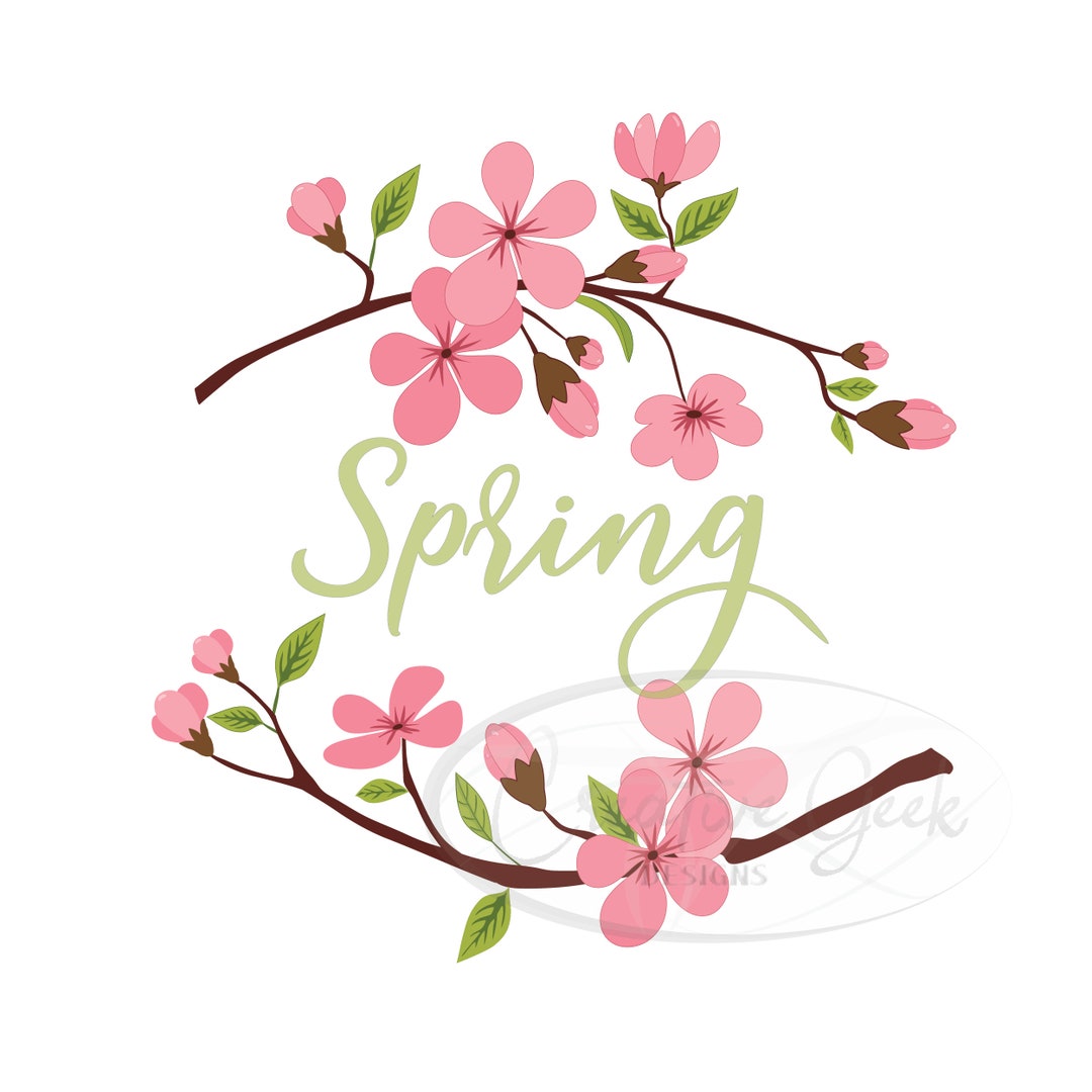 Spring Floral SVG Digital Download - Spring Wreath Instant Download ...