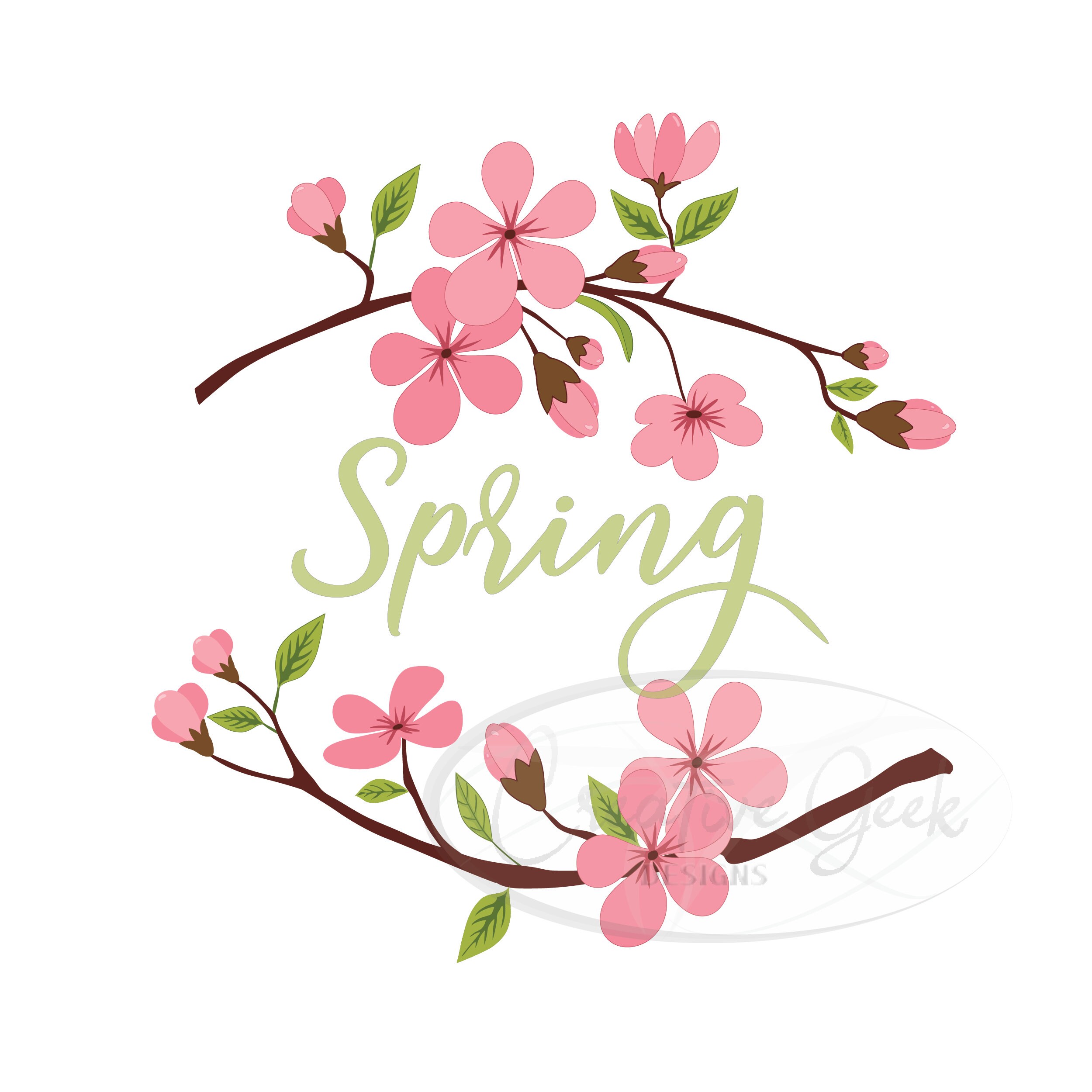 Spring Floral SVG Digital Download Spring Wreath Instant Download ...