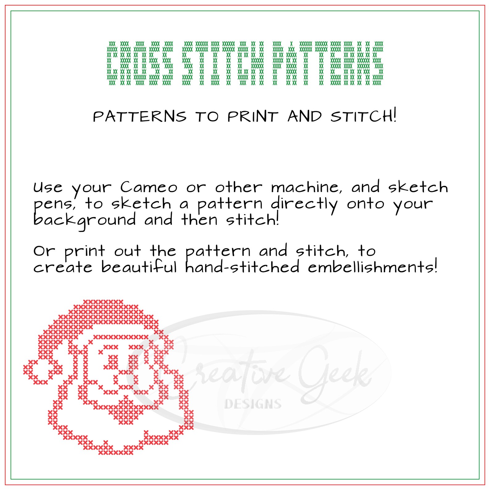 Santa Cross Stitch SVG Digital Download Christmas Stitch SVG - Etsy