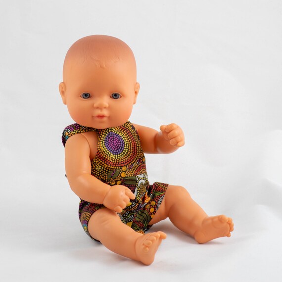 Miniland 38cm 32cm dolls overalls boys handmade aboriginal indiginous ...