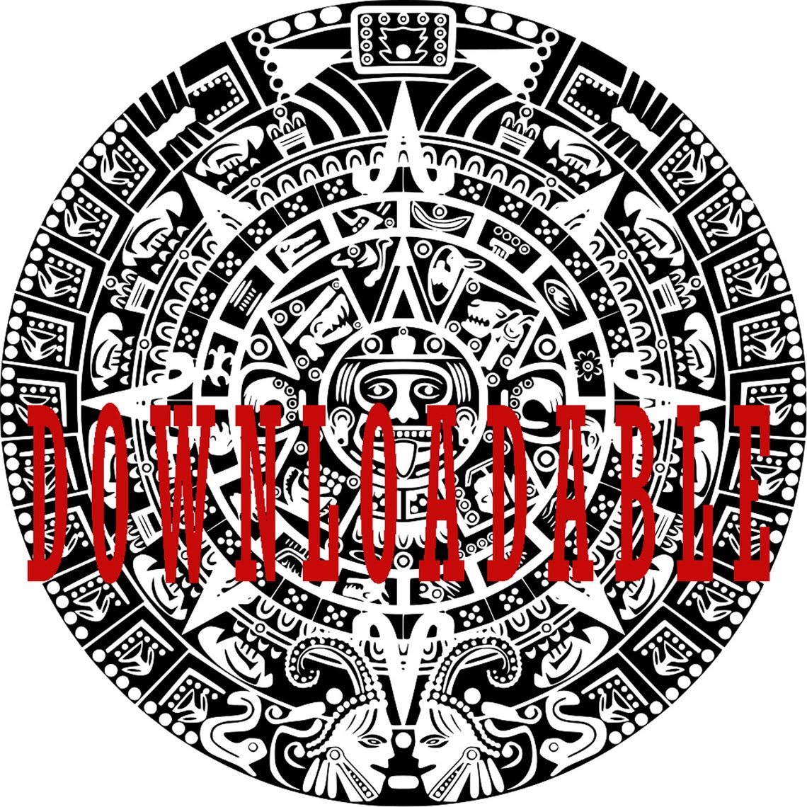 Aztec Calendar, Calendar, Azteca, SVG, DXF, PNG, Vector, Screen ...
