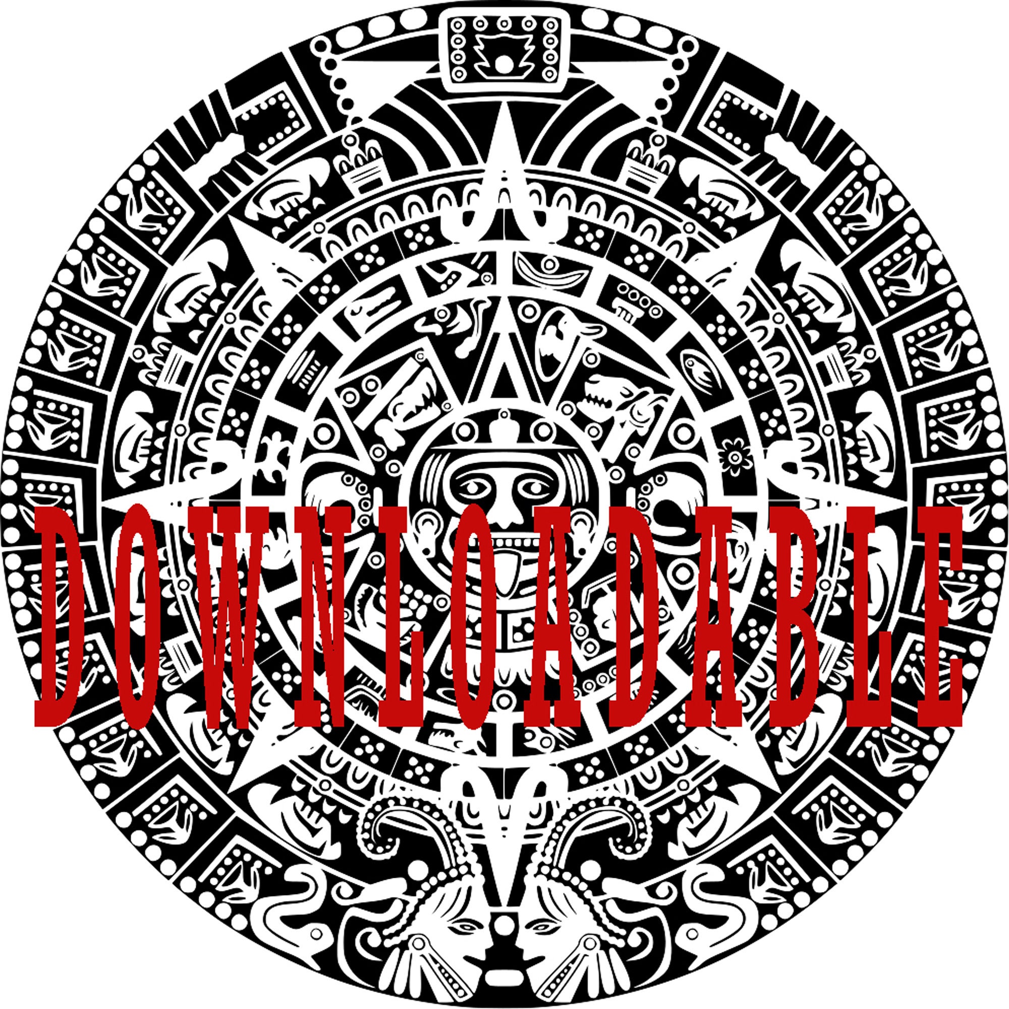 Aztec Calendar, Calendar, Azteca, SVG, DXF, PNG, Vector, Screen ...
