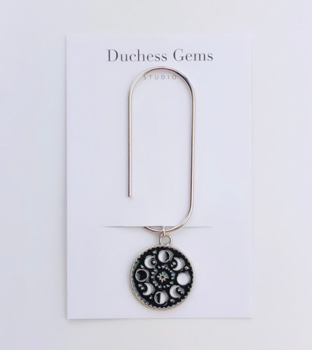 Moon Phases Charm Paper Clip, Moon Lunar Coin Charm Paperclip Bookmark ...
