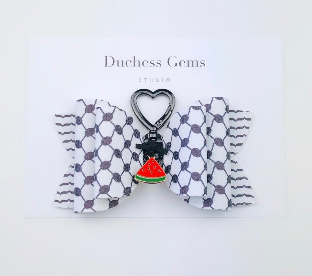 Watermelon Bow Bag Charm, Keffiyeh Keyring Bow, Fundraiser for ...