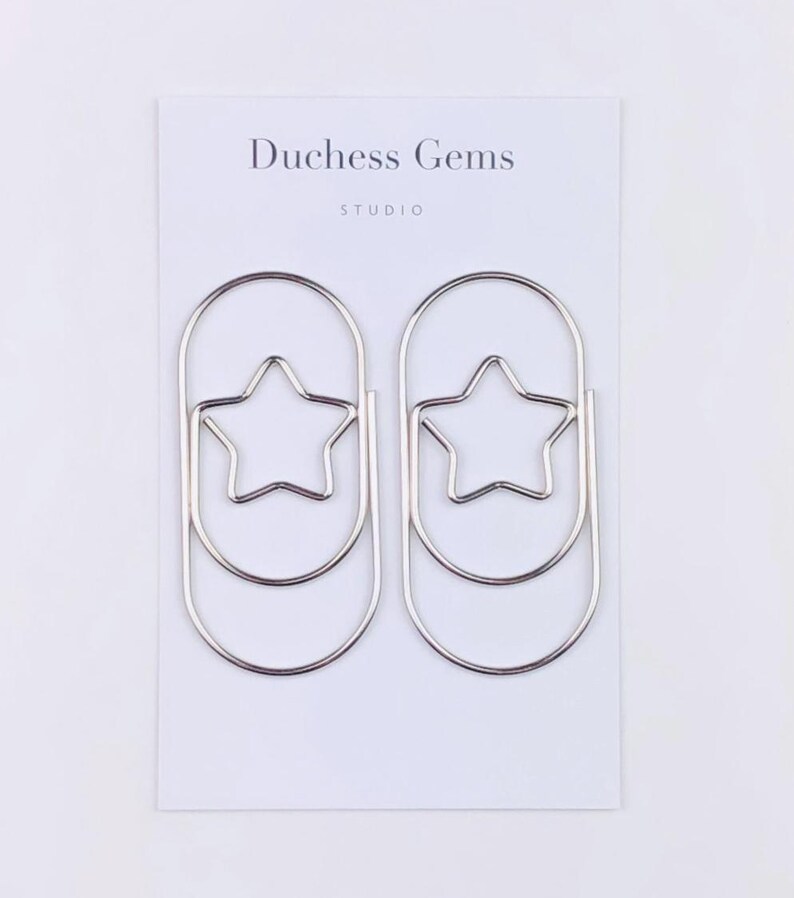 Jumbo Silver Star Paperclips, Celestial Paper Clips, Large Wide Paper ...