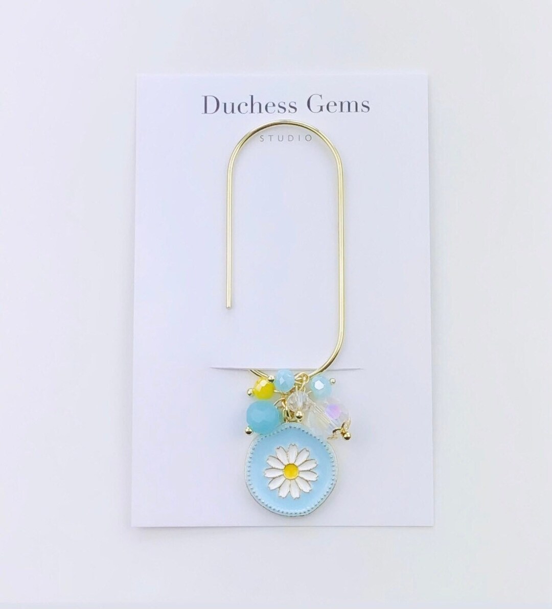 Cute Daisy Flower Charm Paper Clip, Daisy Coin Charm Paperclip Bookmark ...