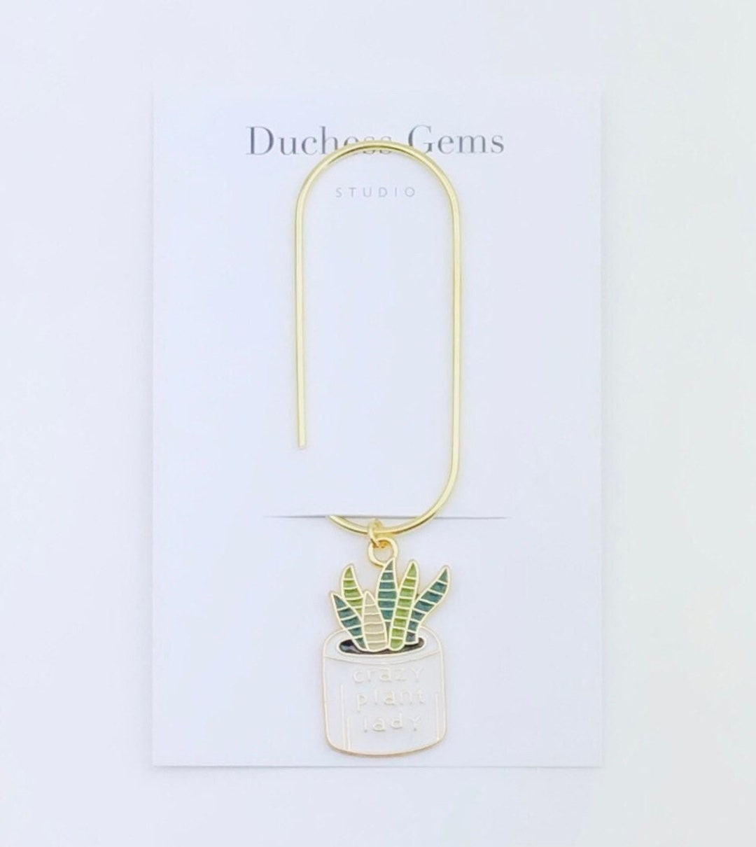 Crazy Plant Lady Charm Clip de papel, Suculent Leaf Charm Paperclip ...