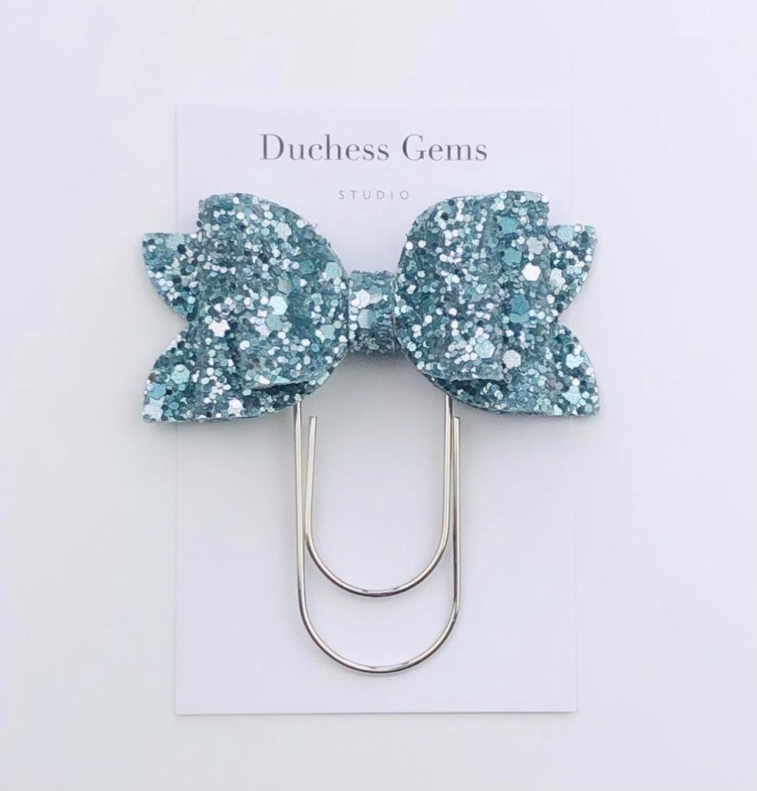Glitter Chloe Bow Paper Clip, Bow Paperclip Bookmark - Etsy UK