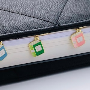 Book Charm Paper Clip Bookmark, Pink Planner Charm Paperclip - Etsy