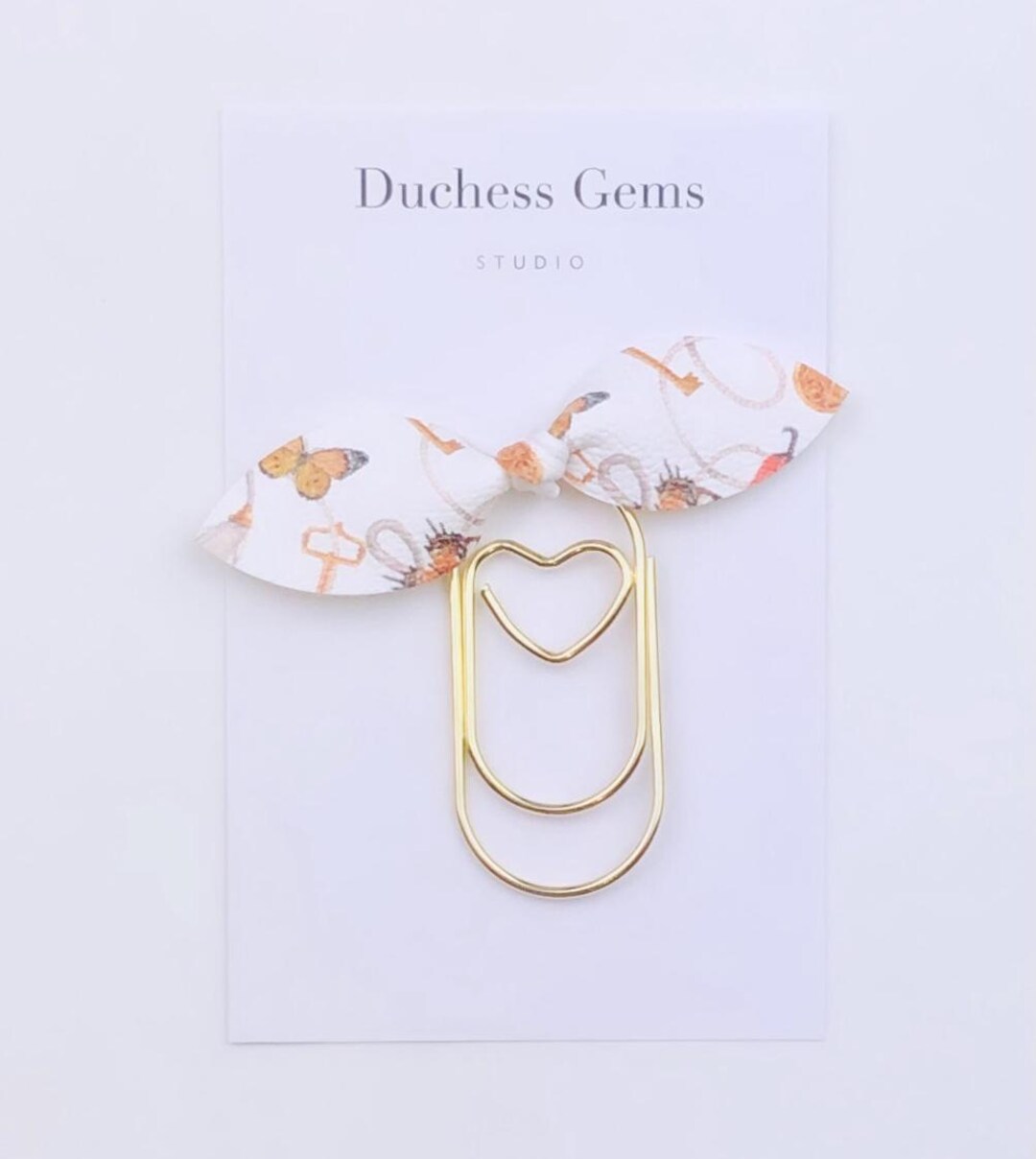 Monarch Tassel Keys Top Knot Fabric Paper Clip, Bow Paperclip Bookmark ...