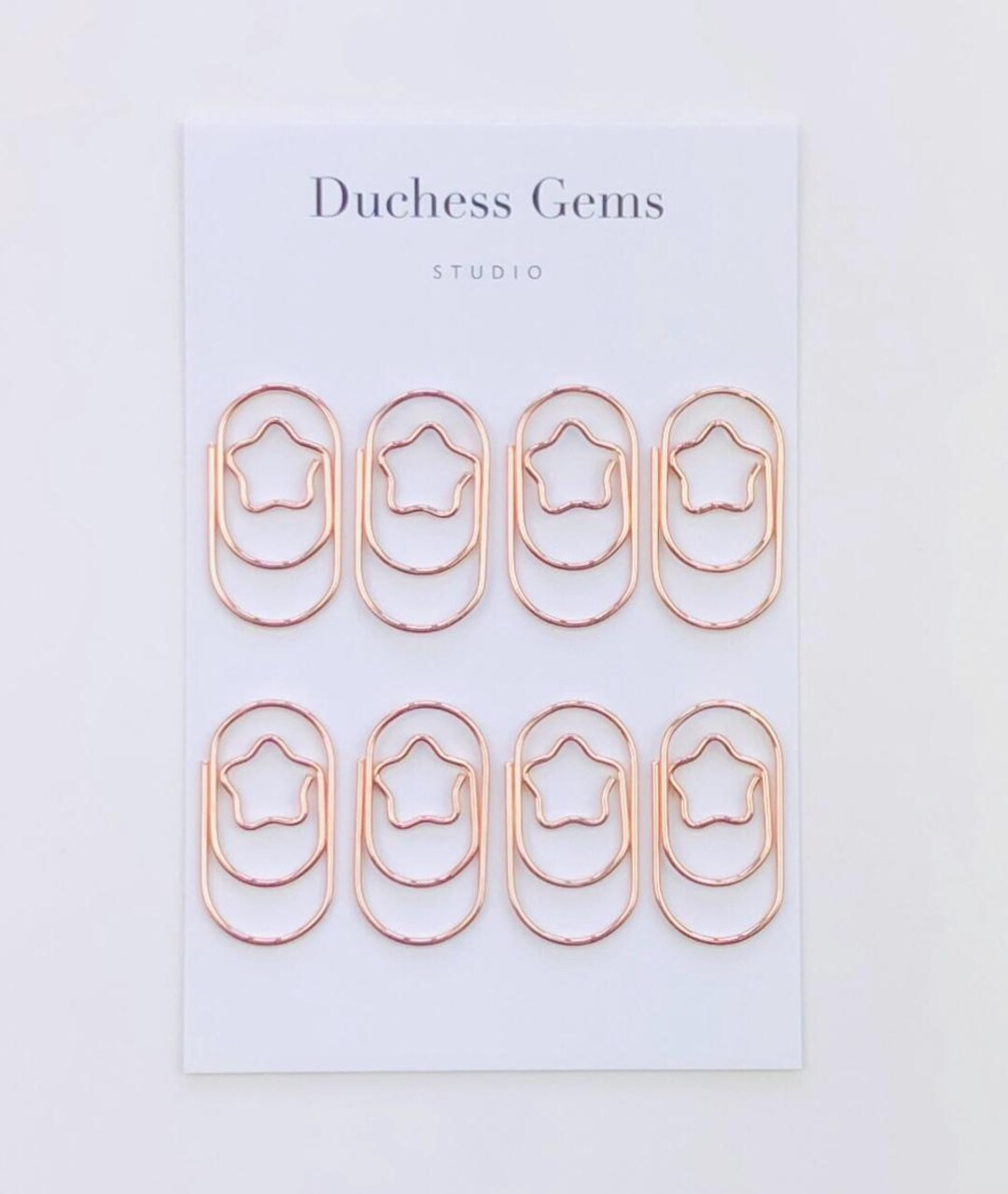 Tiny Rose Gold Star Paperclips, Mini Celestial Paper Clips, Ten Little ...