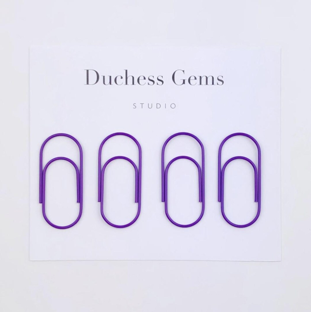 Purple Paper Clips, Small Wide Paperclips, Planner Paper Clip Set ...