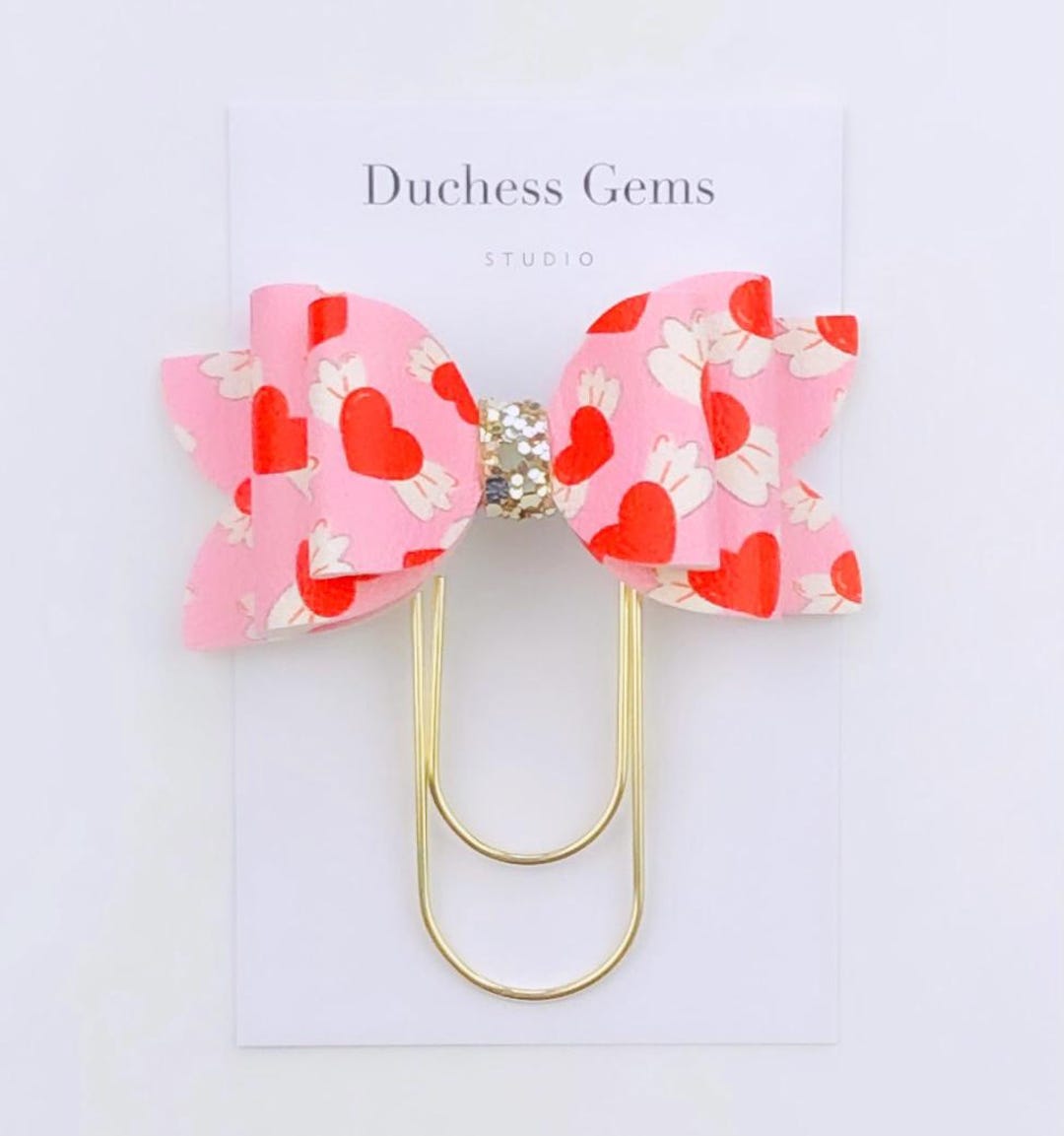 Heart Bow Paper Clip, Pink Planner Bow Paperclip Bookmark, Pagemarker ...