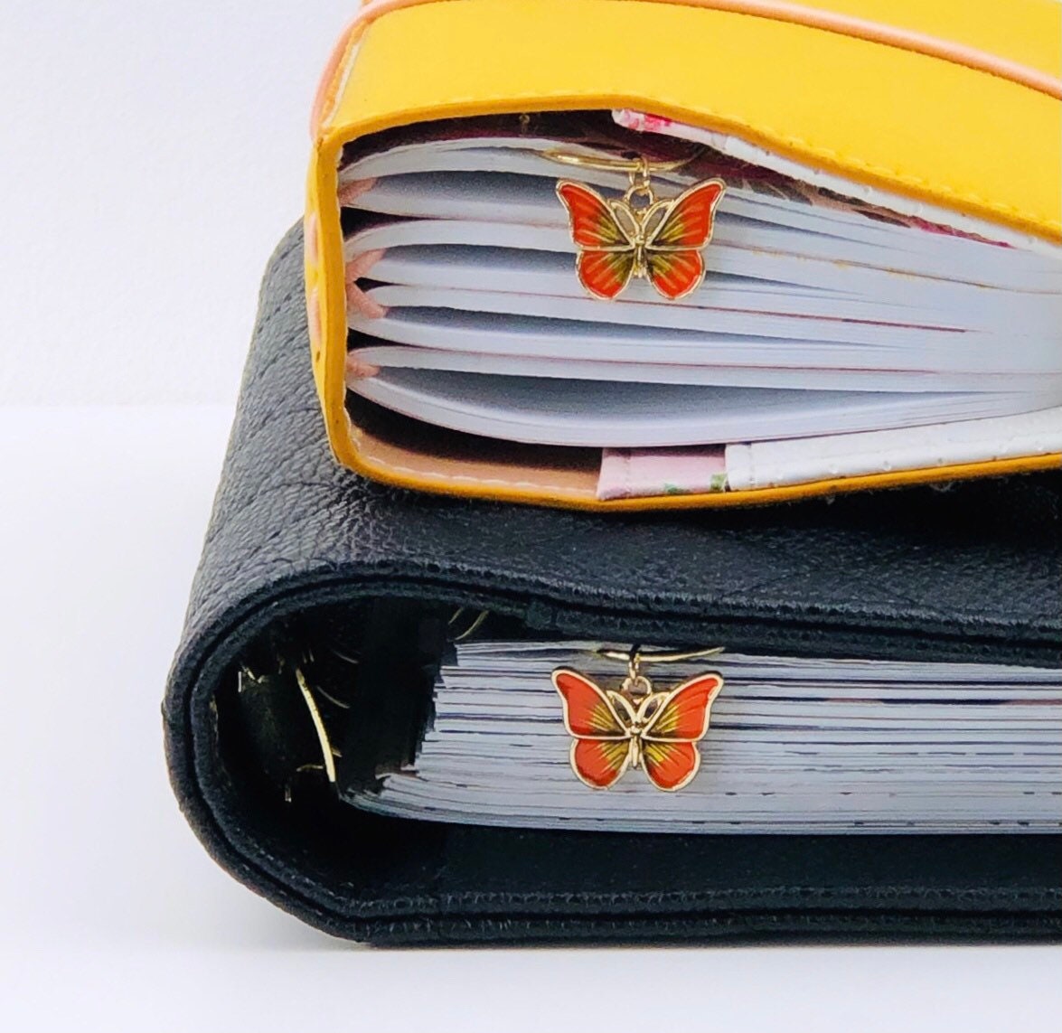 Orange and Gold Butterfly Mini Wide Charm Paper Clip - Etsy
