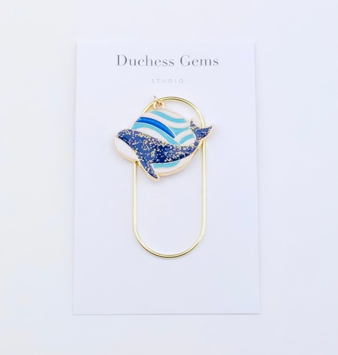 Blue Whale Charm Paper Clip, Sea Whale Charm Paperclip Bookmark, Blue ...