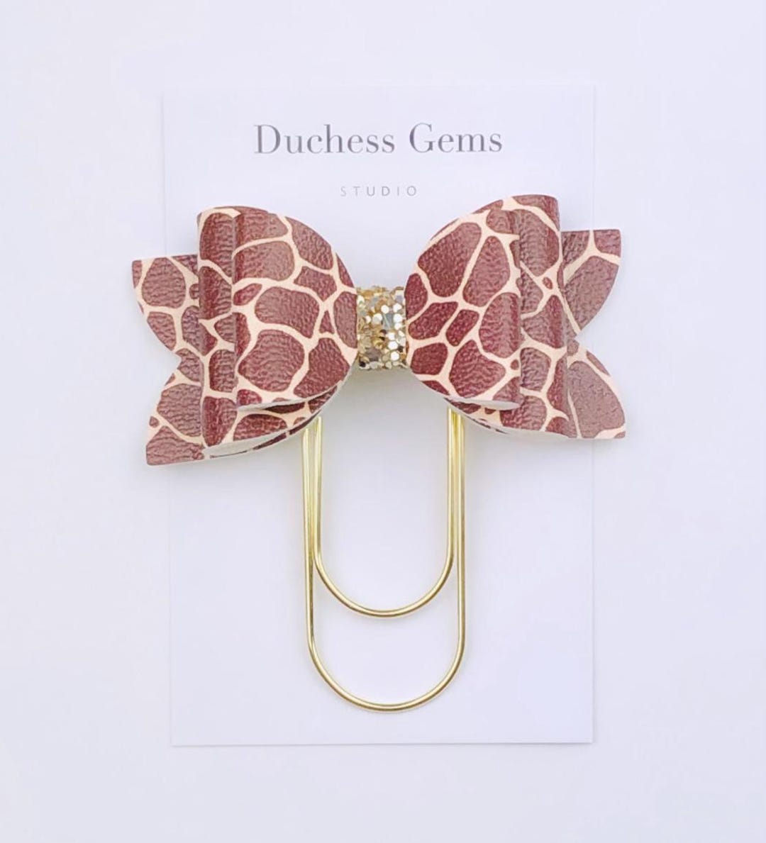Giraffe Bow Paper Clip, Animal Pattern Planner Bow Paperclip Bookmark ...