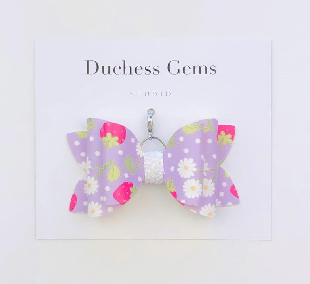 Purple Strawberry Chloe Bow Planner Charm, Daisy Berries Notebook Charm ...