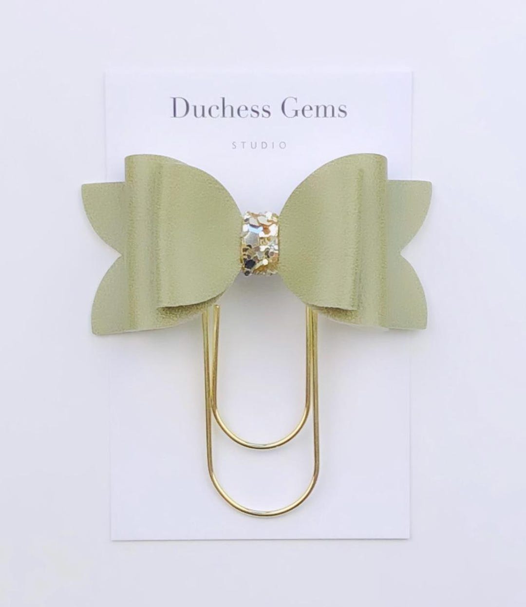 Sage Bow Paper Clip, Green Planner Bow Paperclip Bookmark, Pagemarker ...
