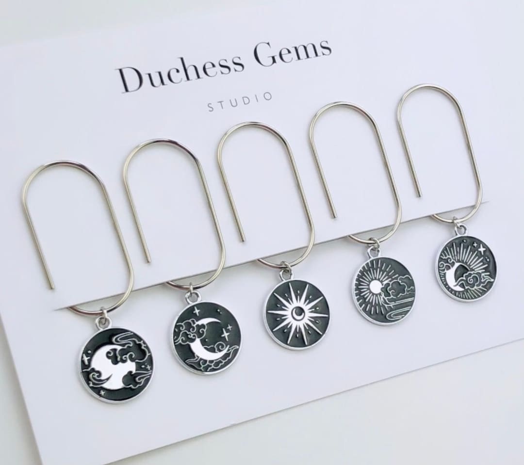 Celestial Charm Paper Clip Set, Sun Moon Stars Coin Charm Paperclips ...