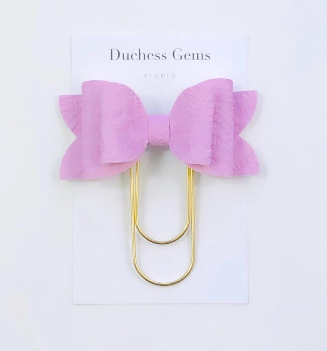 Embossed Floral Chloe Bow Paper Clip, Bow Paperclip Bookmark - Etsy UK