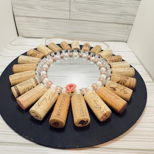 Handmade Wine Cork Mirror: Unique Wall Decor - Etsy